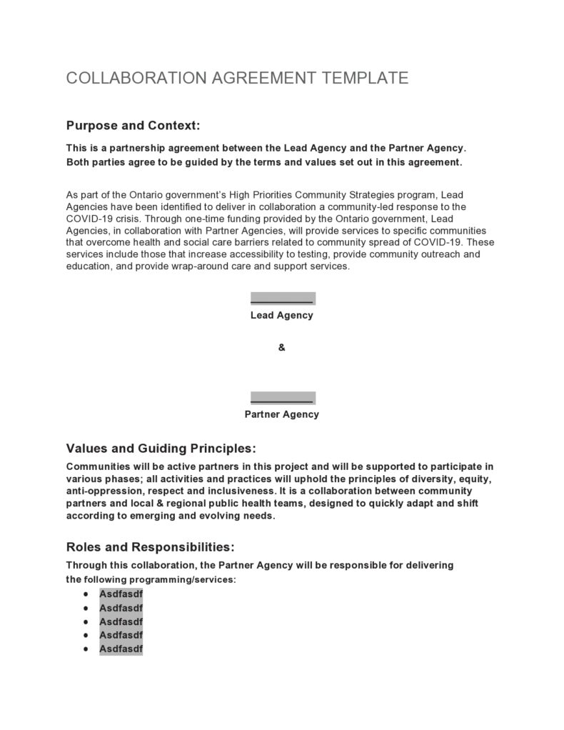 38 FREE Collaboration Agreements (& Contract Samples)