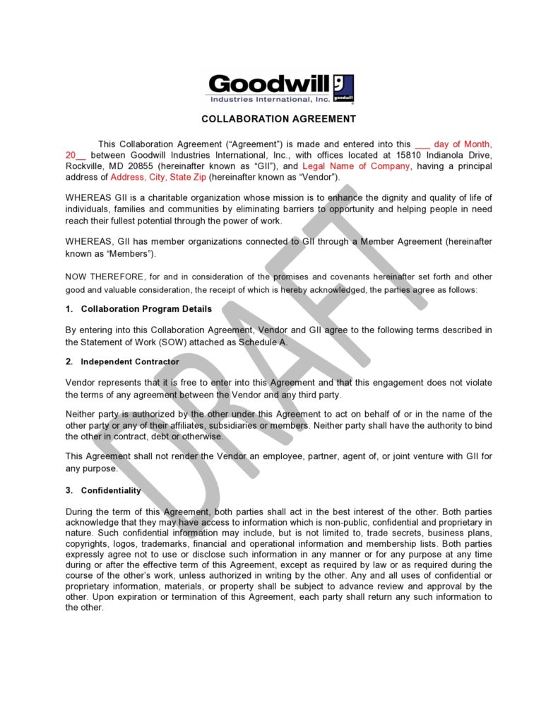 38 FREE Collaboration Agreements (& Contract Samples)
