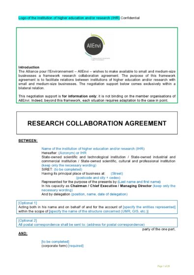 38 FREE Collaboration Agreements (& Contract Samples)