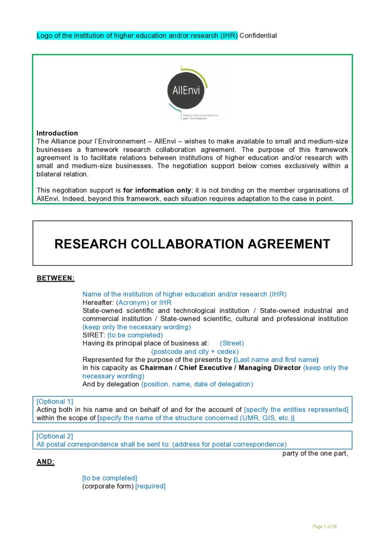 38 FREE Collaboration Agreements (& Contract Samples)