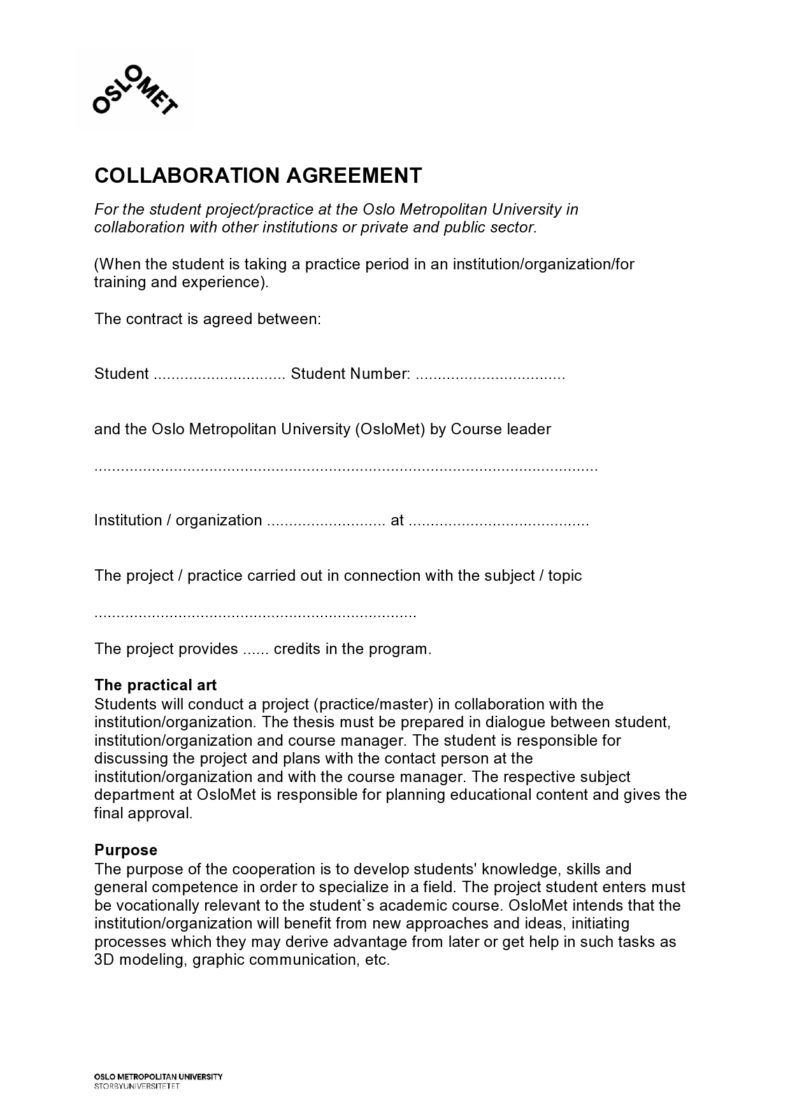38 FREE Collaboration Agreements (& Contract Samples)
