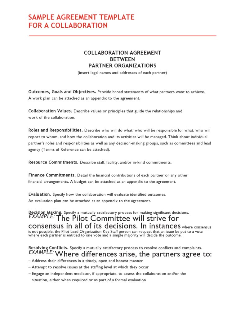 38 FREE Collaboration Agreements (& Contract Samples)