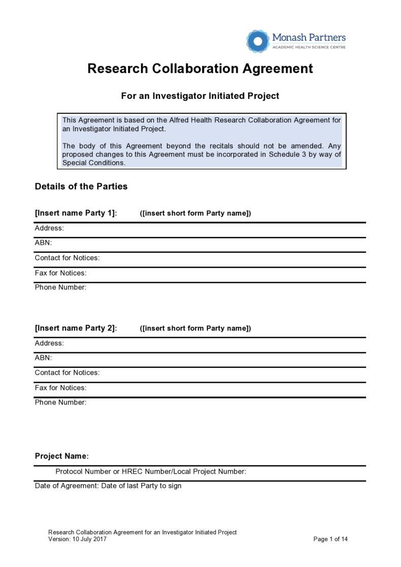 38 FREE Collaboration Agreements (& Contract Samples)