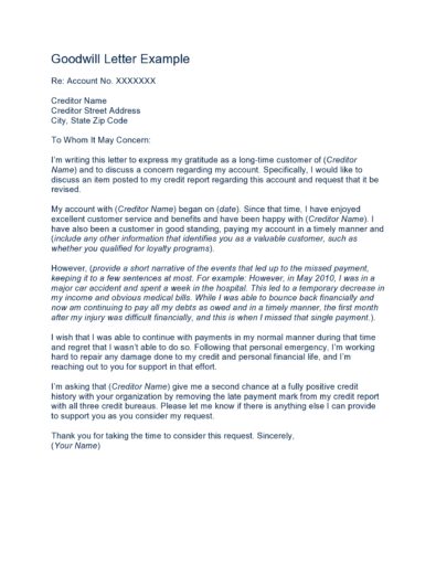 40 Free Goodwill Letter Templates (& Examples) ᐅ TemplateLab