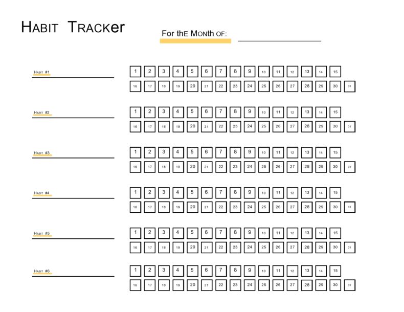 39 Free Habit Tracker Templates [Daily, Weekly, Monthly] ᐅ TemplateLab