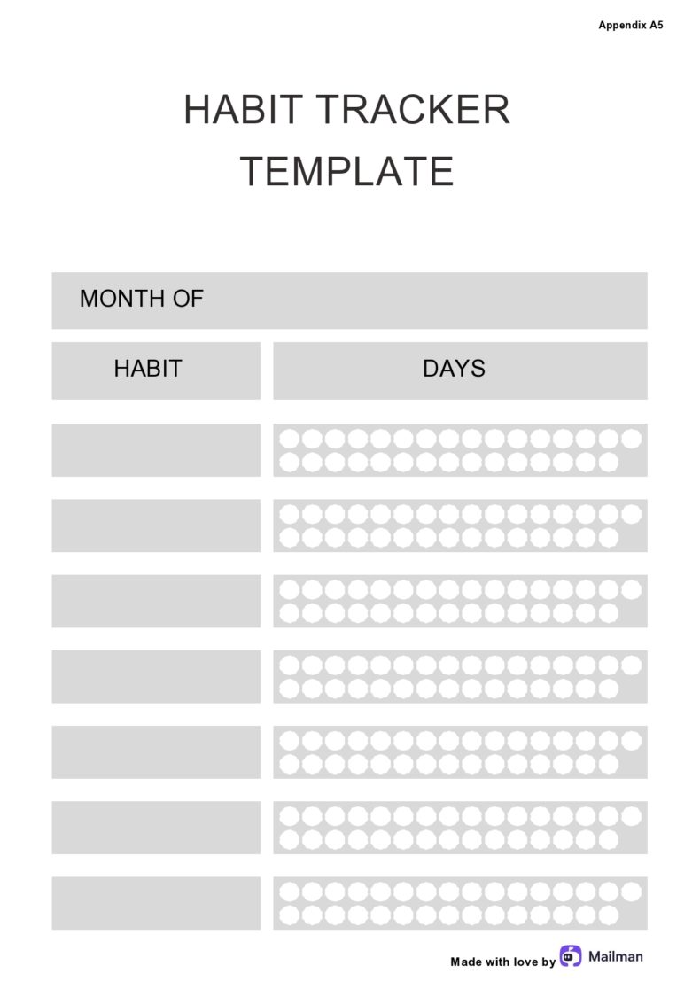 39 Free Habit Tracker Templates [Daily, Weekly, Monthly] ᐅ TemplateLab