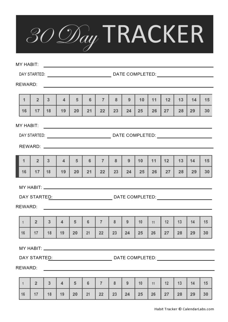 39 Free Habit Tracker Templates [Daily, Weekly, Monthly] ᐅ TemplateLab