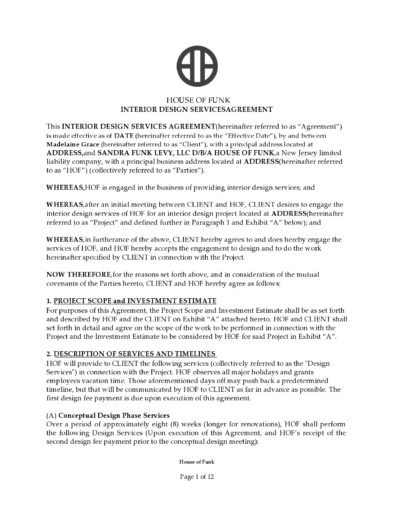 40 Interior Design Contract Templates (Commercial & Residential)