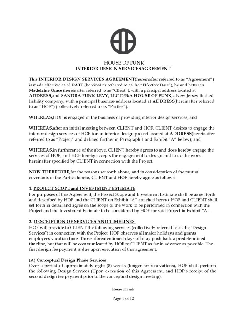 40 Interior Design Contract Templates (Commercial & Residential)