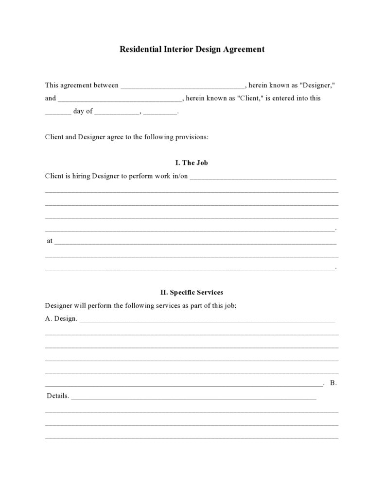 40 Interior Design Contract Templates (Commercial & Residential)