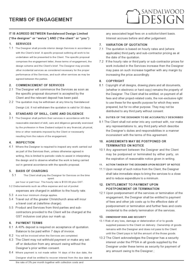 40 Interior Design Contract Templates (Commercial & Residential)