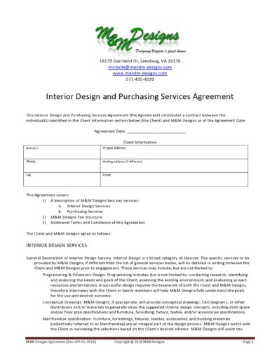 40 Interior Design Contract Templates (Commercial & Residential)