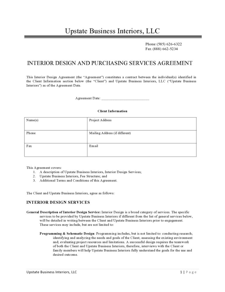 40 Interior Design Contract Templates (Commercial & Residential)