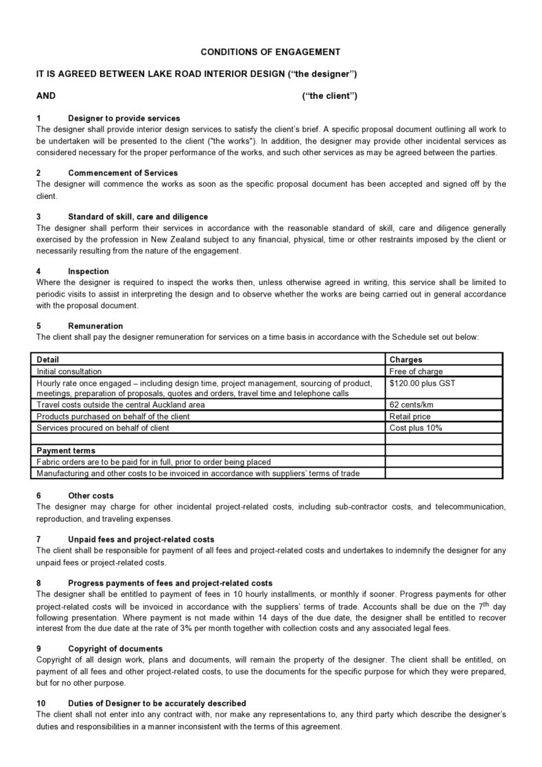 40 Interior Design Contract Templates (Commercial & Residential)