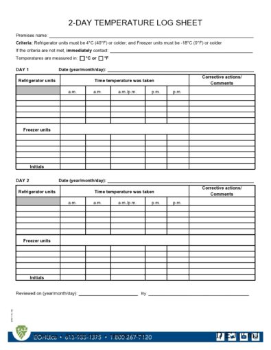 40 Printable Temperature Log Sheets (Word, Excel, PDF)