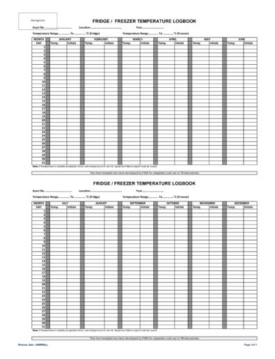 40 Printable Temperature Log Sheets (Word, Excel, PDF)