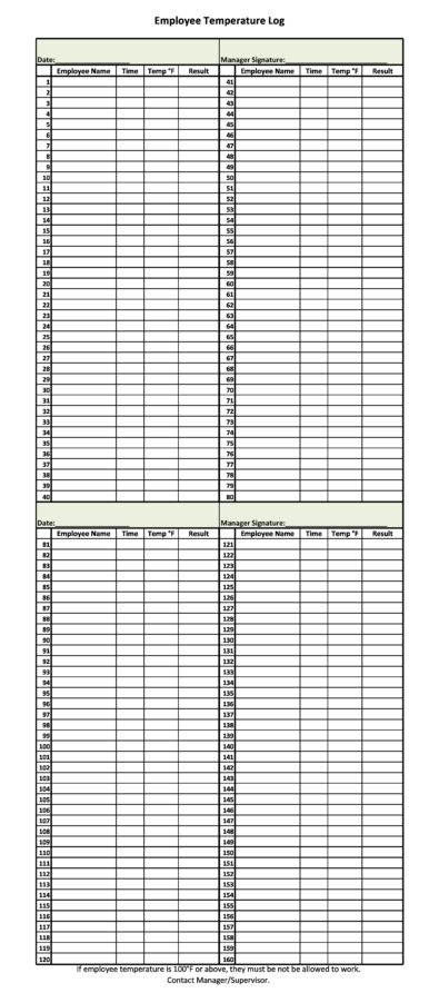 40 Printable Temperature Log Sheets (Word, Excel, PDF)
