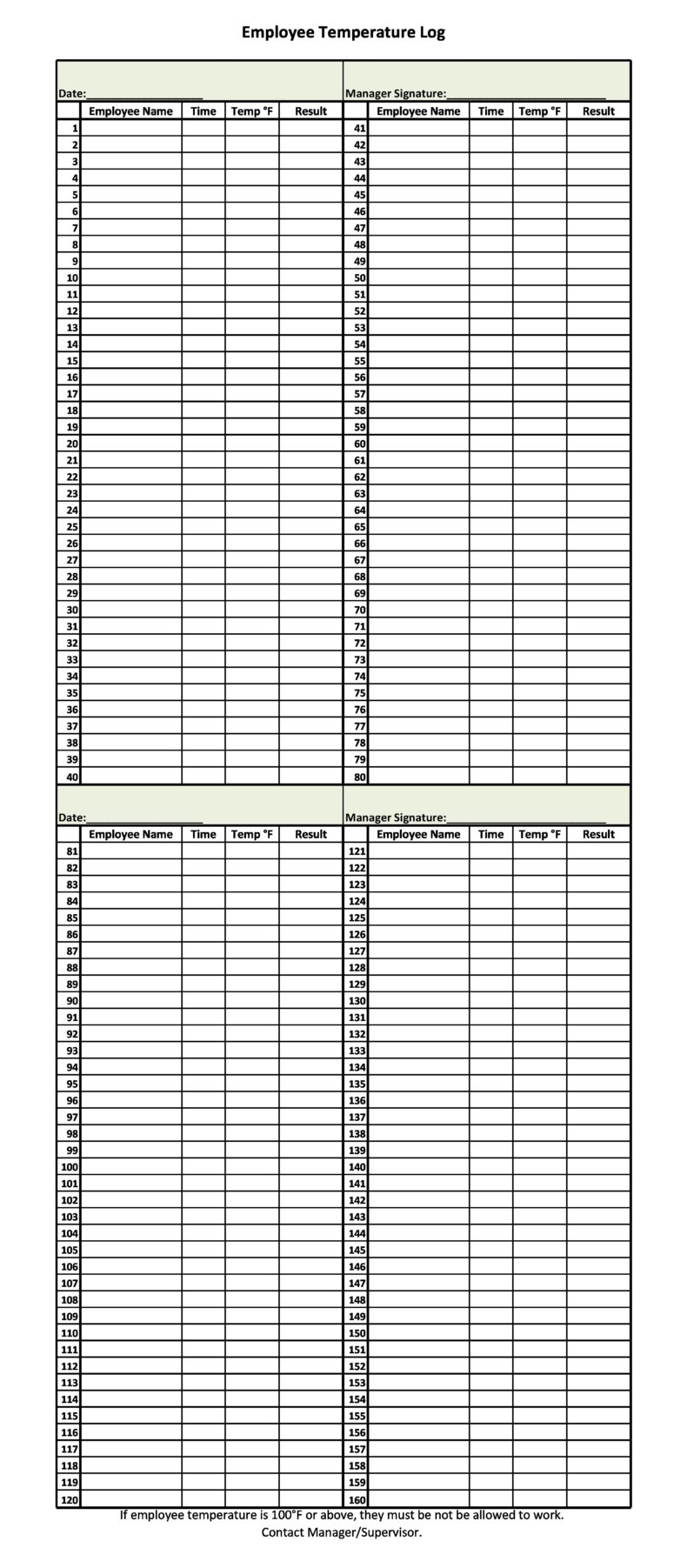 40 Printable Temperature Log Sheets (Word, Excel, PDF)