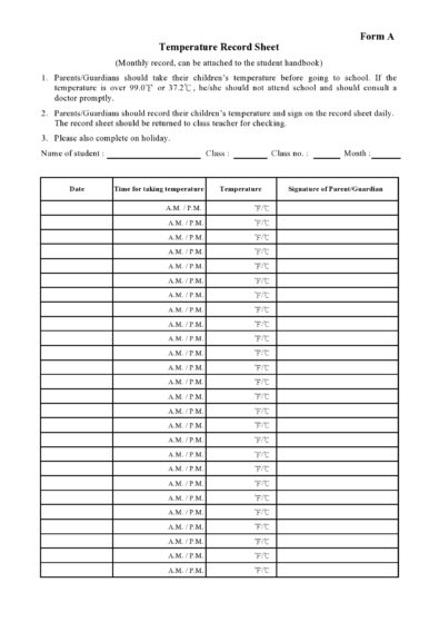 40 Printable Temperature Log Sheets (Word, Excel, PDF)
