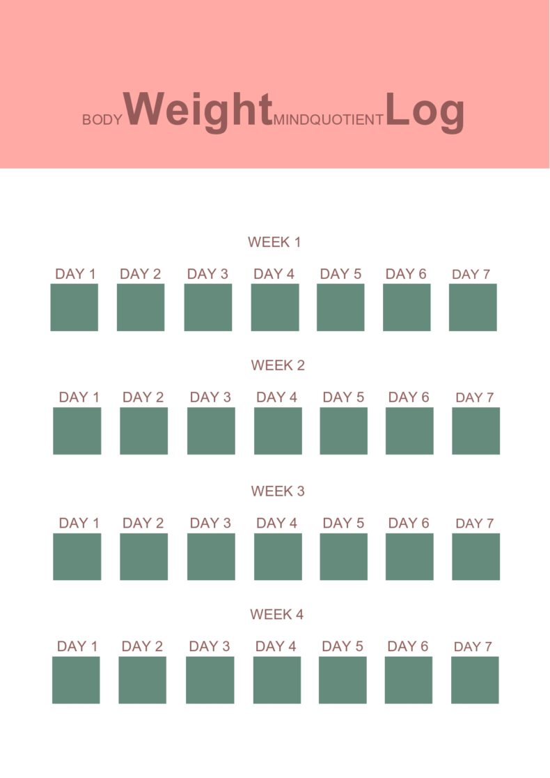 50+ Blank Weight Loss Tracker Templates (Monthly / Weekly)