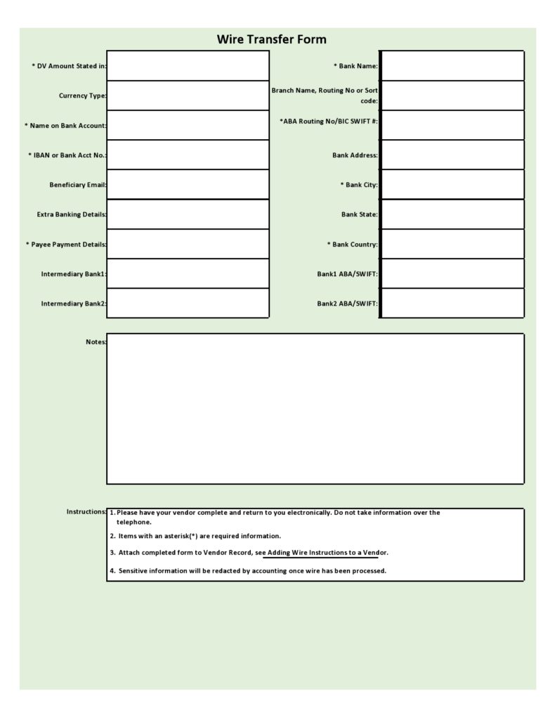 40 Wire Transfer Form Templates [PDF, Word, Excel]
