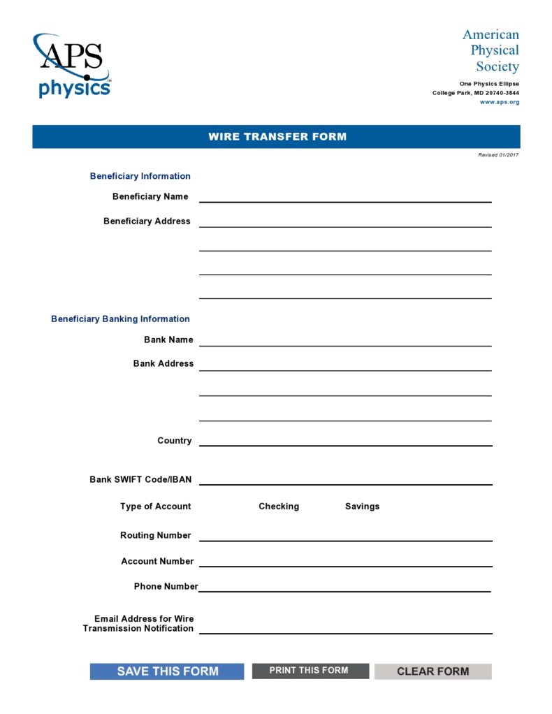 40 Wire Transfer Form Templates [PDF, Word, Excel]