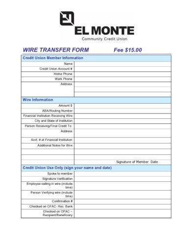40 Wire Transfer Form Templates [PDF, Word, Excel]