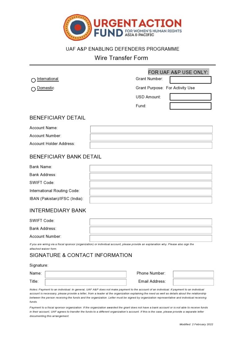 40 Wire Transfer Form Templates [PDF, Word, Excel]