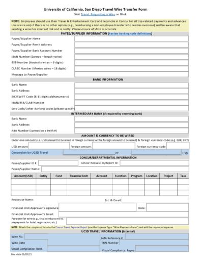 40 Wire Transfer Form Templates [PDF, Word, Excel]