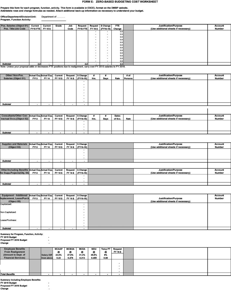 40 Best Zero-Based Budget Templates (Word & Excel)