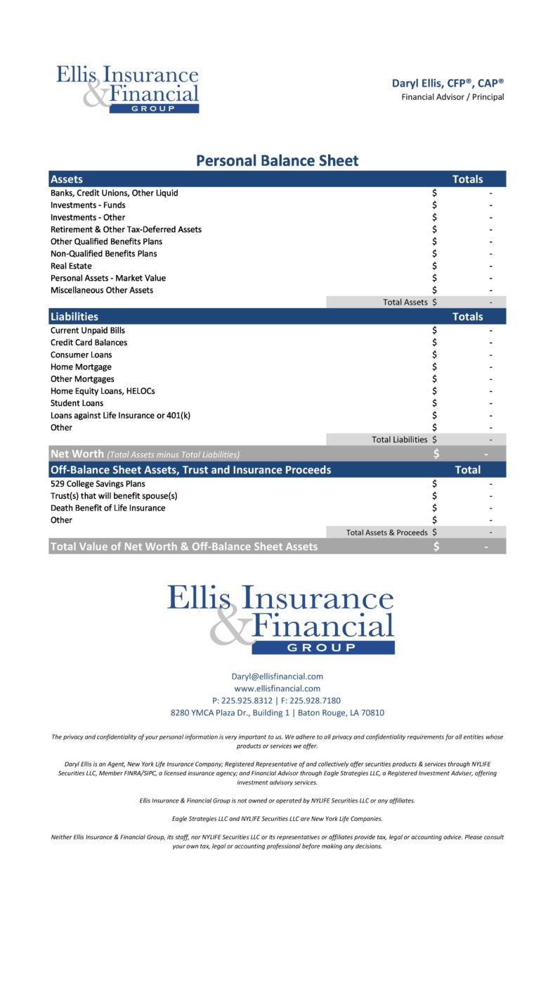 40 Excel Personal Balance Sheet Templates (& Examples) ᐅ TemplateLab
