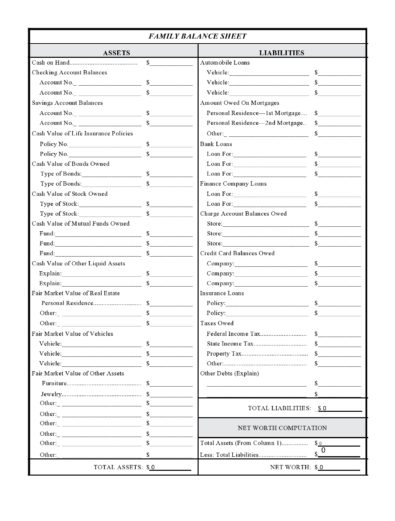 40 Excel Personal Balance Sheet Templates (& Examples) ᐅ TemplateLab