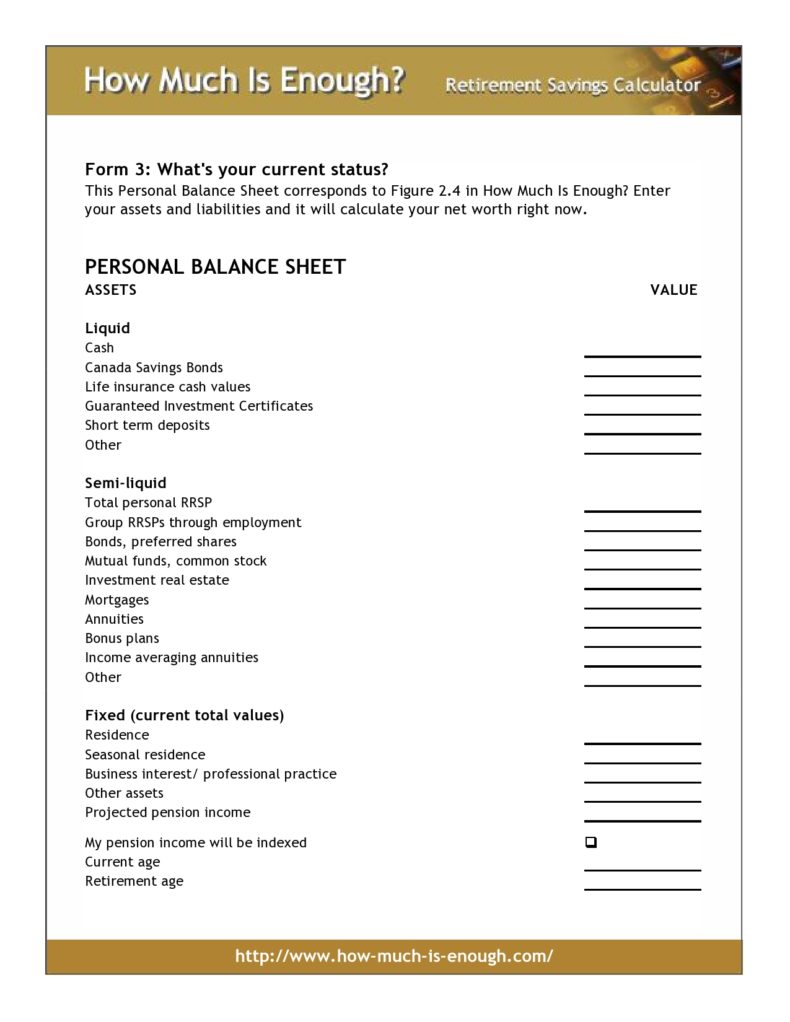 40 Excel Personal Balance Sheet Templates (& Examples) ᐅ TemplateLab