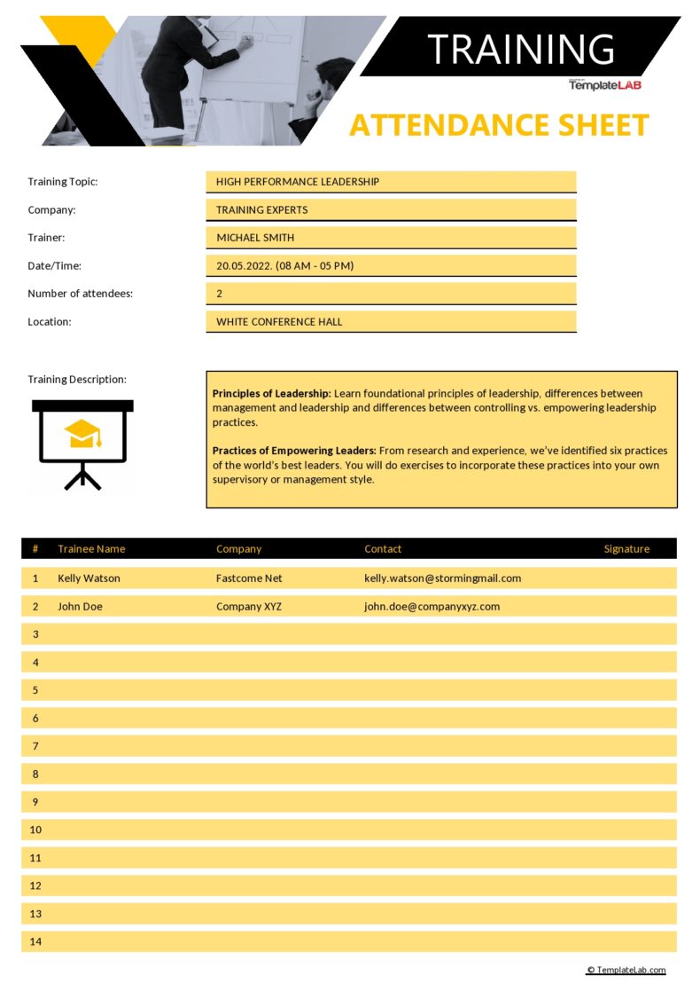 23 Free Printable Attendance Sheet Templates [Word/Excel]