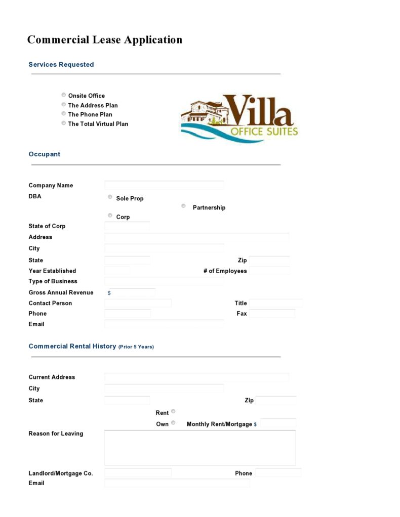40+ Free Commercial Lease Application Templates (By State)