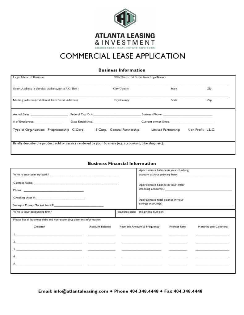 40+ Free Commercial Lease Application Templates (By State)