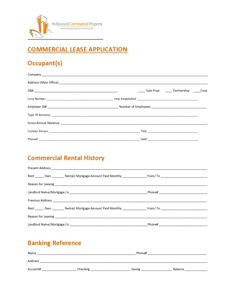 40+ Free Commercial Lease Application Templates (By State)