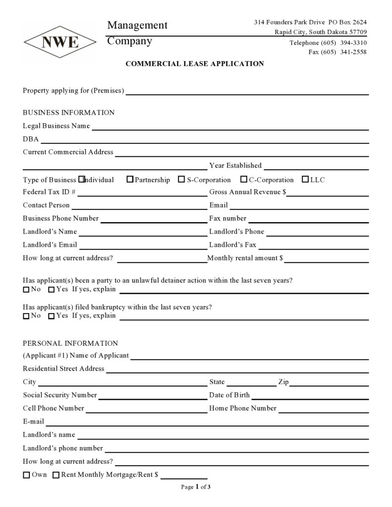 40+ Free Commercial Lease Application Templates (By State)