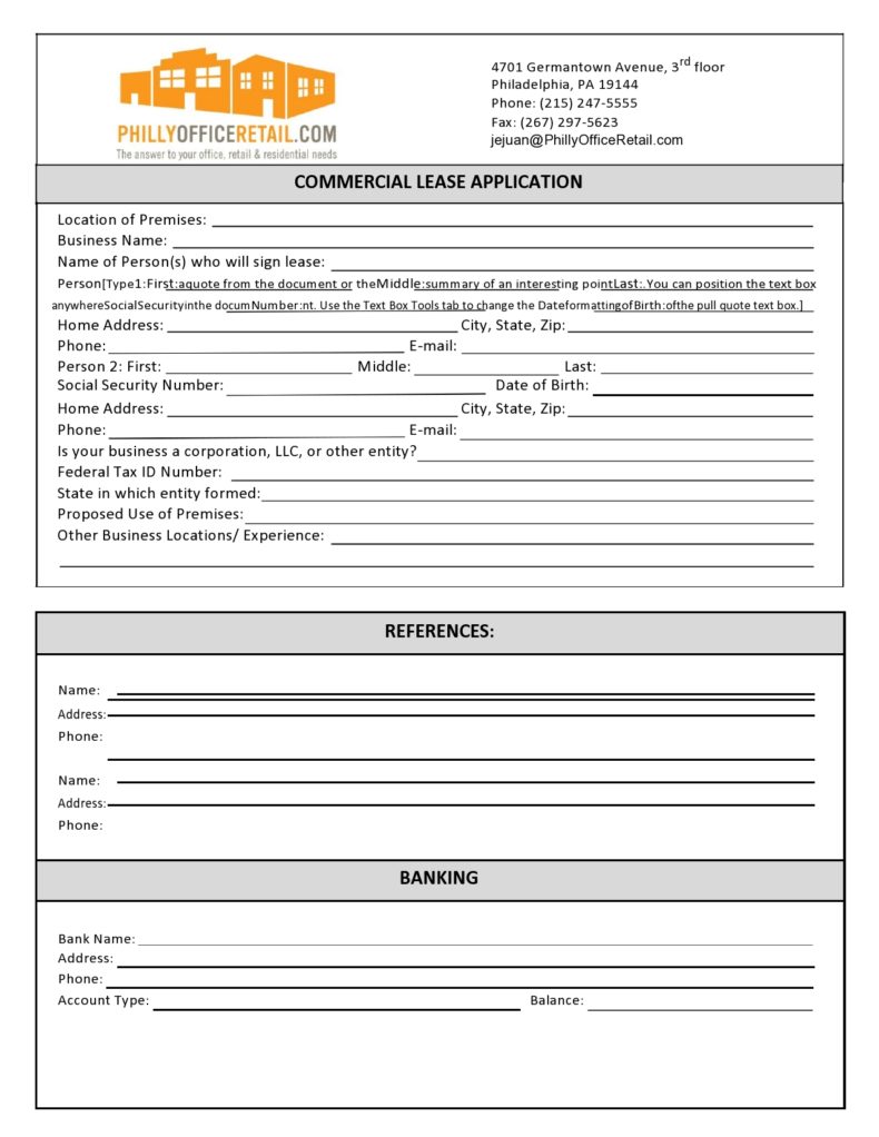 40+ Free Commercial Lease Application Templates (By State)