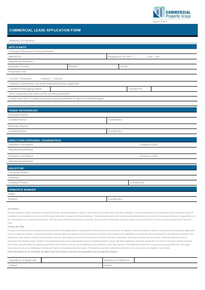 40+ Free Commercial Lease Application Templates (By State)
