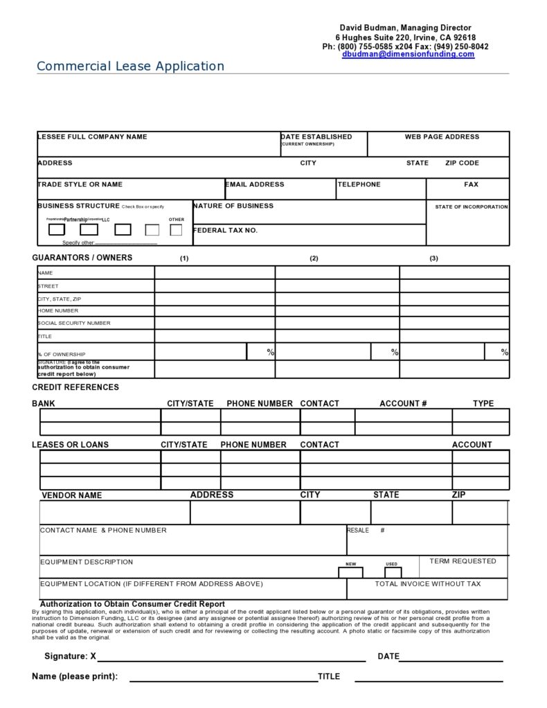 40+ Free Commercial Lease Application Templates (By State)