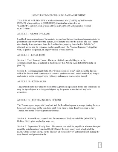 39 Free Commercial Sublease Agreement Templates [Word,PDF]