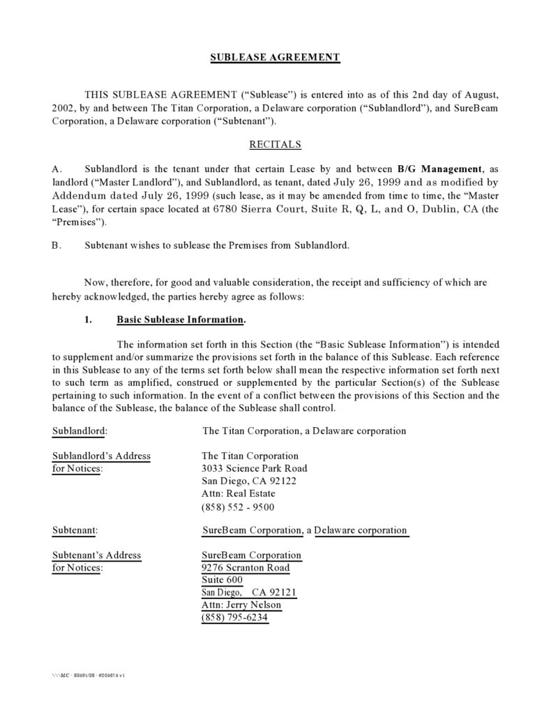 39 Free Commercial Sublease Agreement Templates [Word,PDF]