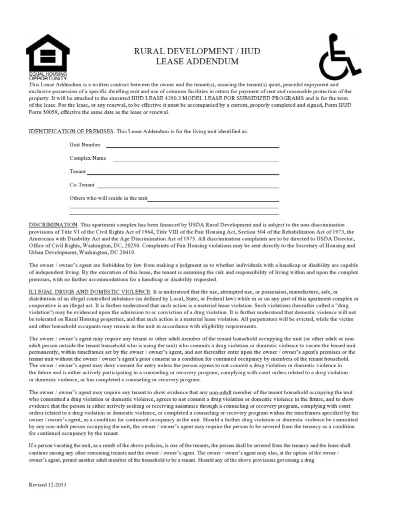 41 Free Lease Addendum Templates & Forms [By State]
