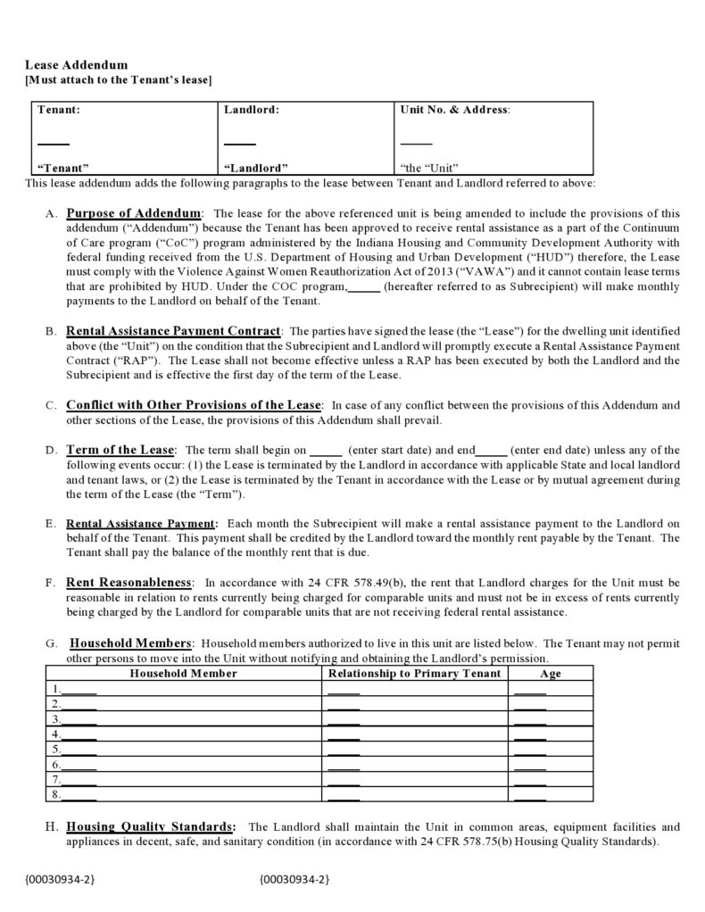 41 Free Lease Addendum Templates & Forms [By State]