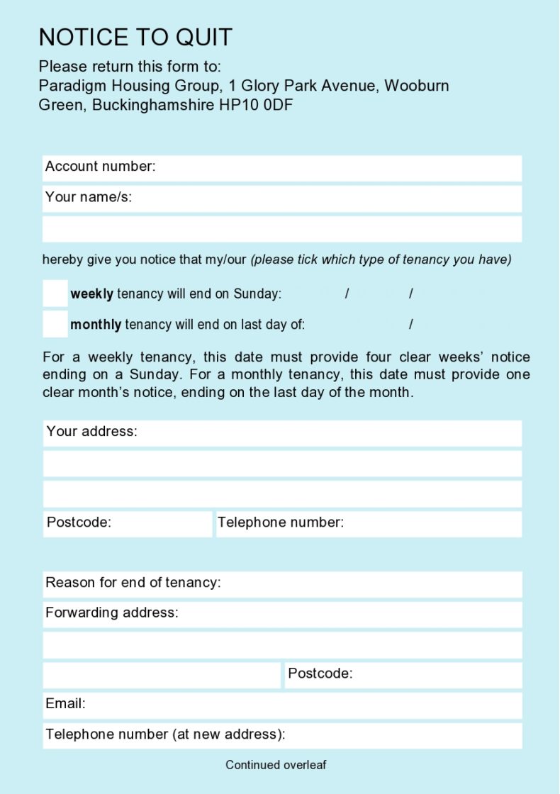 45 Notice To Quit Letters & Templates [3,7,14,30,60 days]