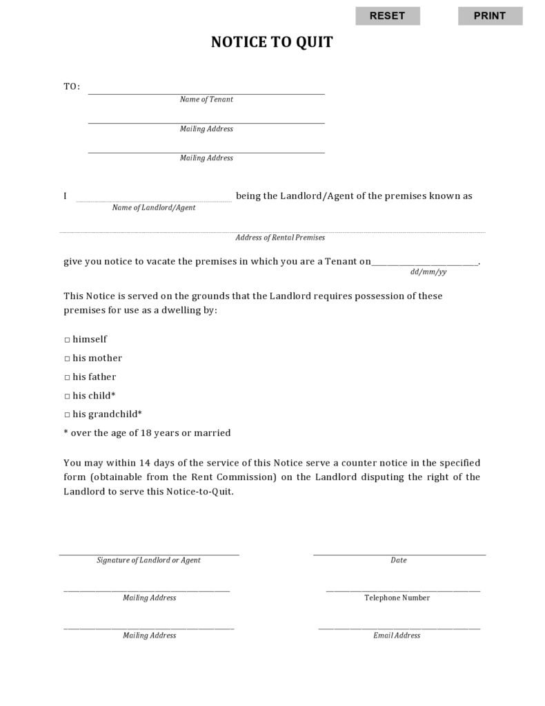 45 Notice To Quit Letters & Templates [3,7,14,30,60 days]