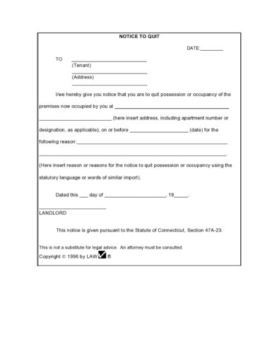 45 Notice To Quit Letters & Templates [3,7,14,30,60 days]