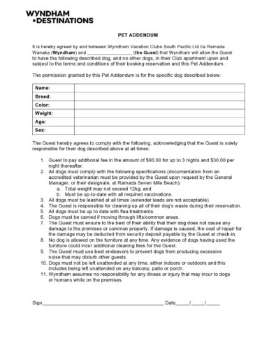 39 Free Pet Addendum Forms to Rental Agreement [DOC, PDF]
