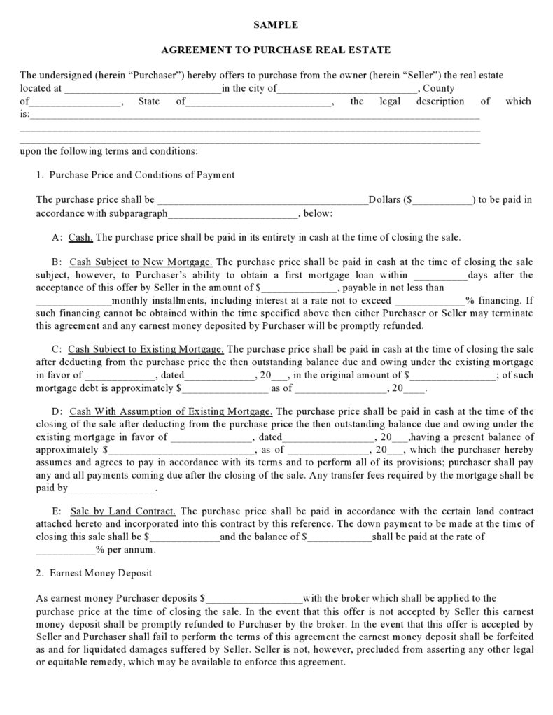41 Simple Real Estate Purchase Agreement Templates [Free]